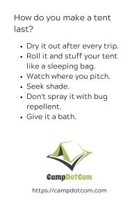 Camping Tent Maintenance: Add Years To Your Tent | Camping Hacks | The ...