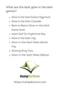 What Are The Best Glow in the Dark Games for Family Camping? | Camping ...